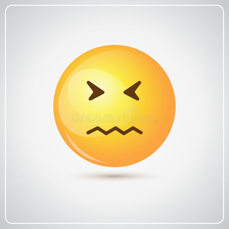 Yellow Cartoon Face Sad Negative People Emotion Icon Stock Vector ...