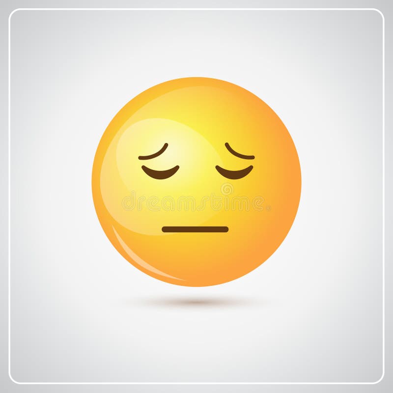 Yellow Cartoon Face Sad Negative People Emotion Icon Stock Vector ...