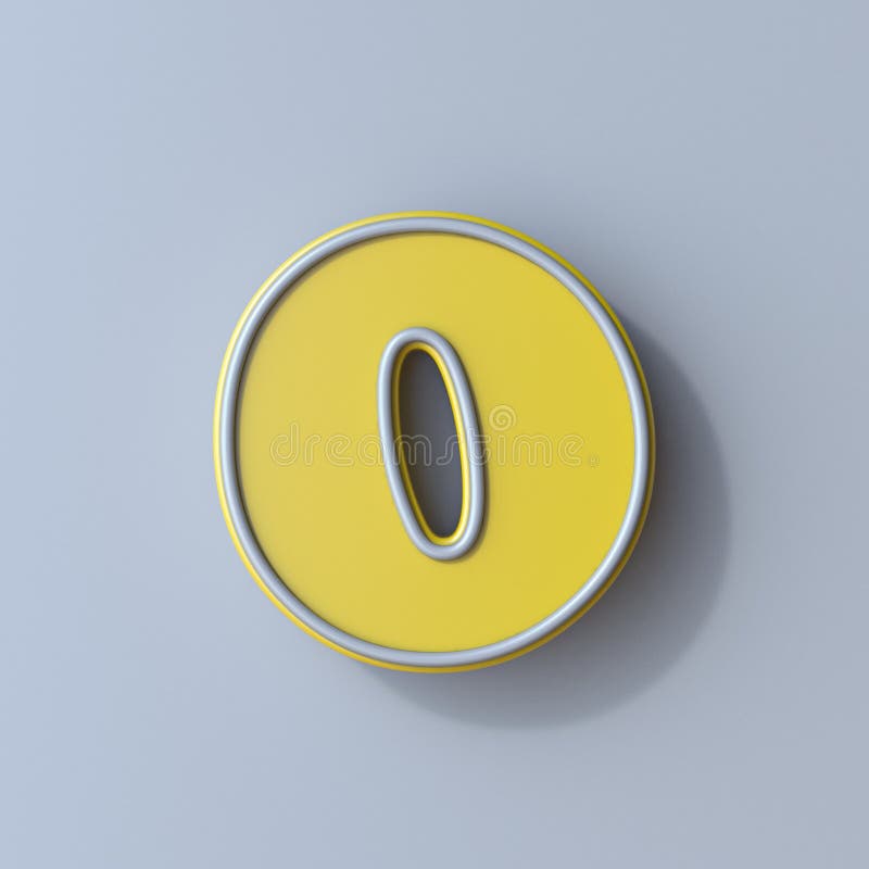 Yellow Cartoon Font Number 0 ZERO 3D Stock Illustration - Illustration ...