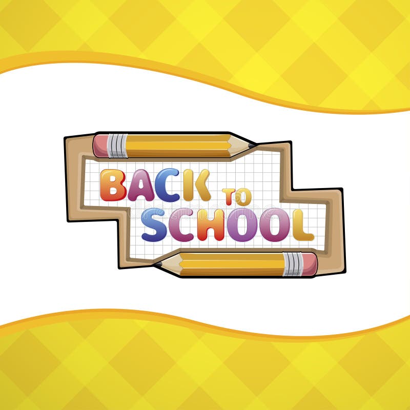 Yellow Cartoon Pencil. School Board with Text Back To School Stock ...