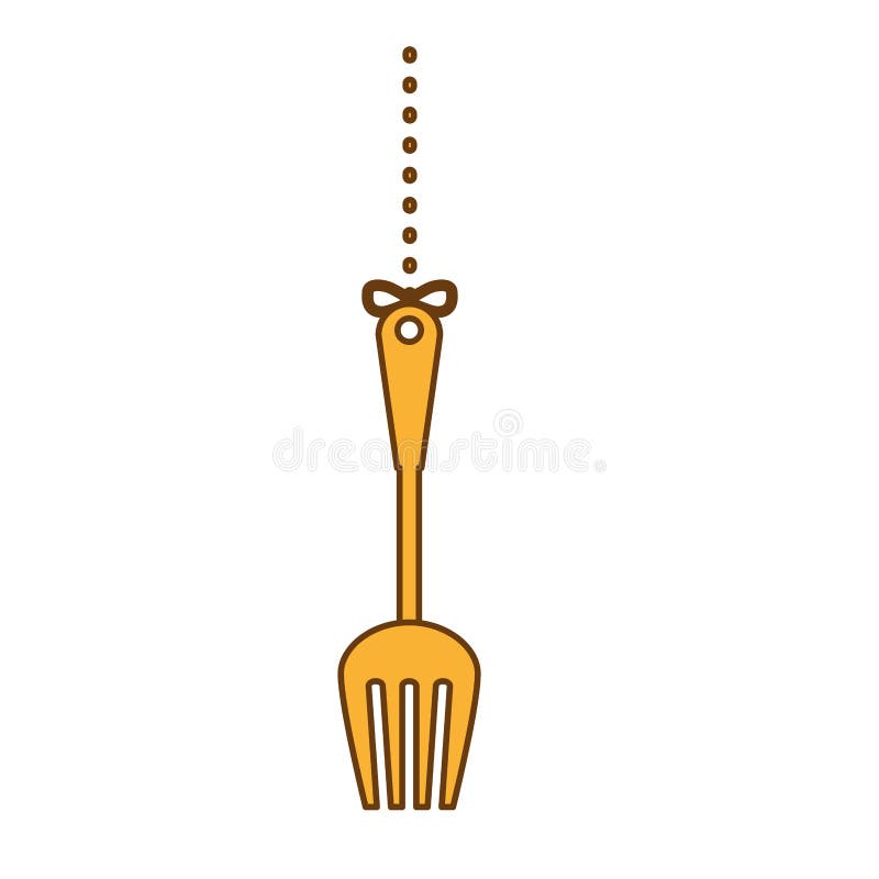 Yellow Carving Fork Icon Image Stock Illustration - Illustration of ...