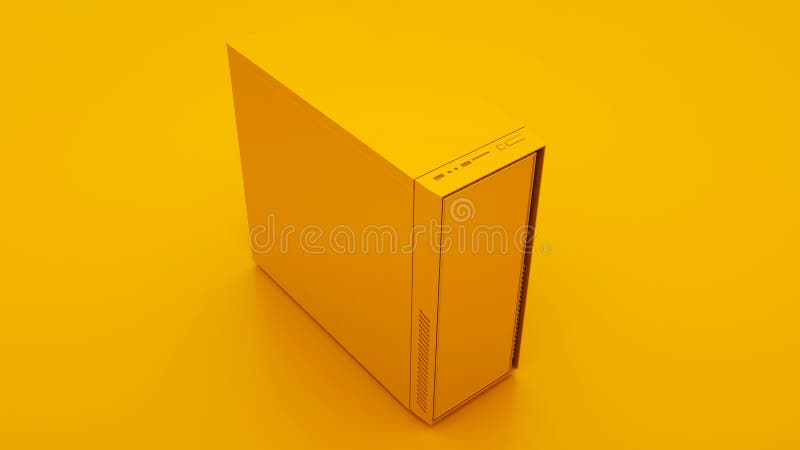 Yellow Case of Computer. Minimal Idea Concept Stock Illustration ...