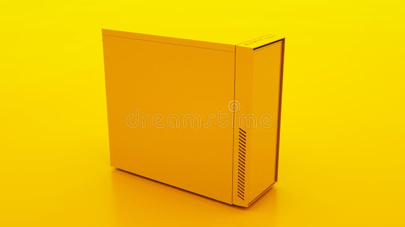 Yellow Case of Computer. Minimal Idea Concept Stock Illustration ...