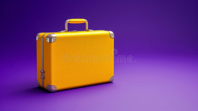 Yellow Case on Purple Background. Generative Ai Stock Illustration ...