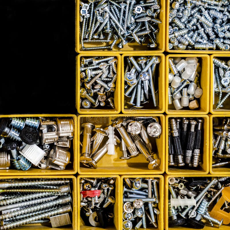 A Set of Bolts and Self-tapping Screws Stock Image - Image of ...