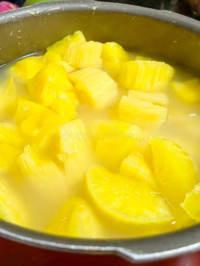 Yellow Cassava Cooked with Sugar in a Pan, Typical Northeastern Dish ...