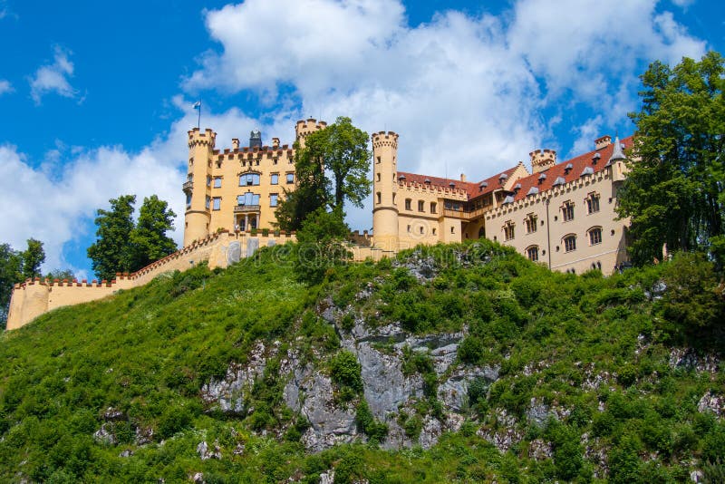 Yellow Castle on a Rocky Hill Stock Image - Image of fortress, rock ...
