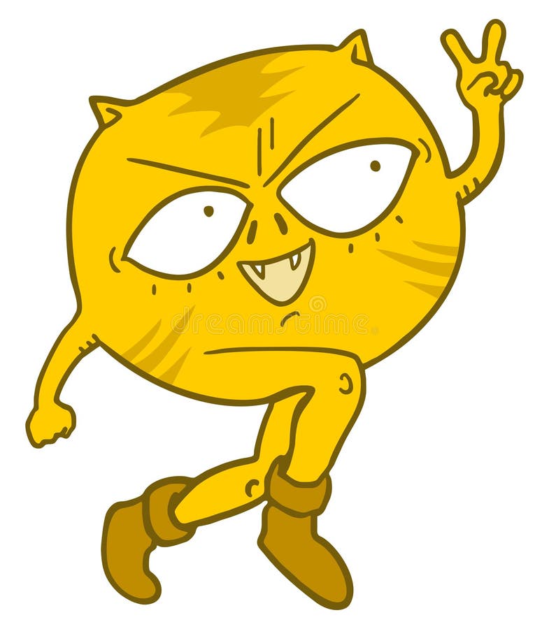 Yellow cat stock vector. Illustration of winner, badge - 41364986