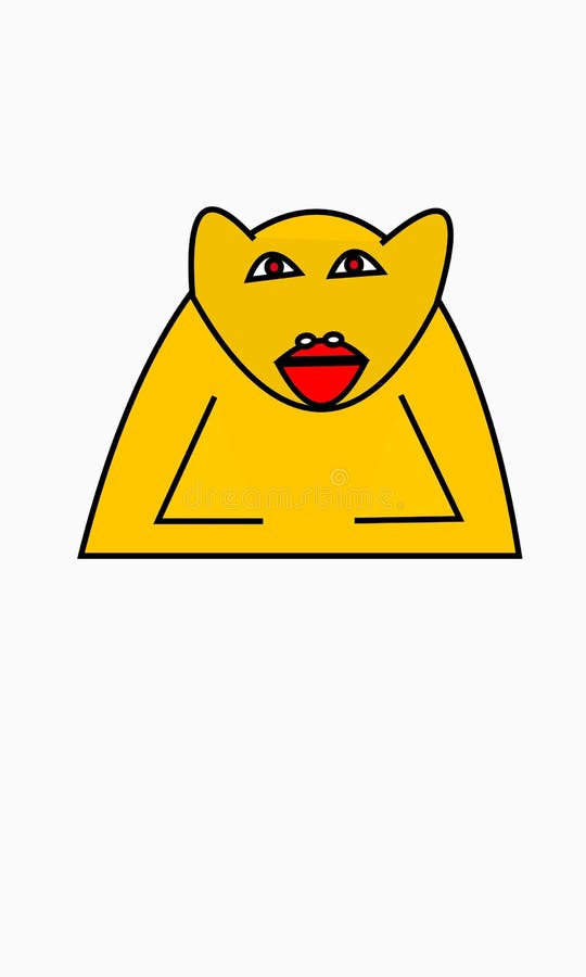 Yellow cat pose stock illustration. Illustration of yellow - 253946062