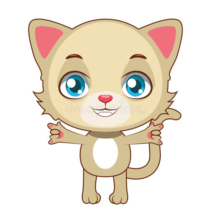 Yellow cat posing stock vector. Illustration of beautiful - 74541655