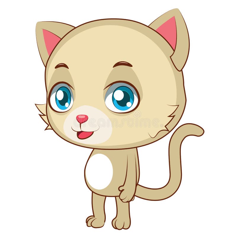 Yellow cat standing stock vector. Illustration of drawing - 74542317