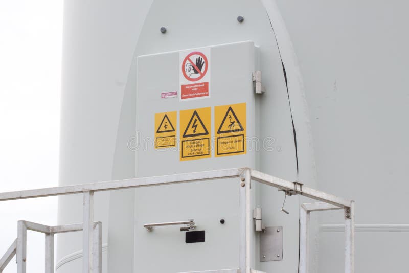 Yellow Caution Plate For Safety Stock Photo - Image of switch, cell ...