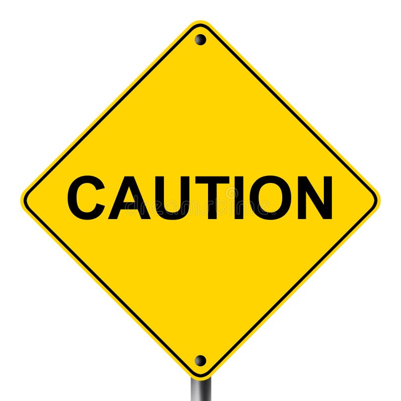 Yellow Caution Sign with Clipping Path Stock Illustration ...