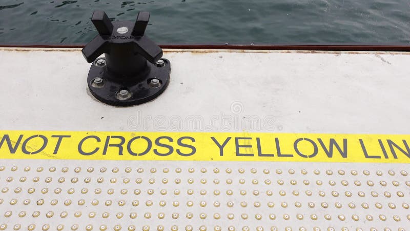 Yellow Caution Sign or Line on the Platform Stock Video - Video of ...
