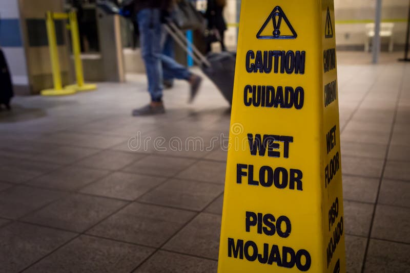 Yellow Caution Slippery Wet Floor Sign . Stock Image - Image of icon ... Yellow Caution Slippery Wet Floor Sign . Stock Image - Image of icon ...
