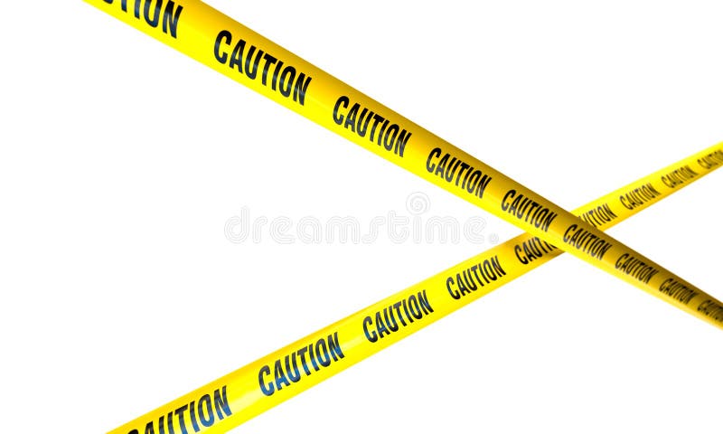 Yellow Caution Tape Crossing on a Transparent Background Stock ...