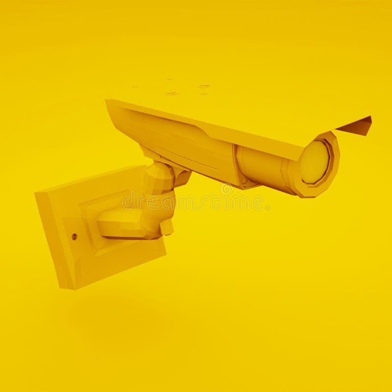Yellow CCTV Camera or Security Camera. 3D Illustration Stock ...