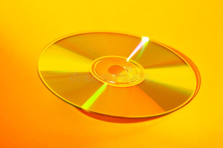Yellow CD stock image. Image of data, disk, hardware, isolated - 1063905