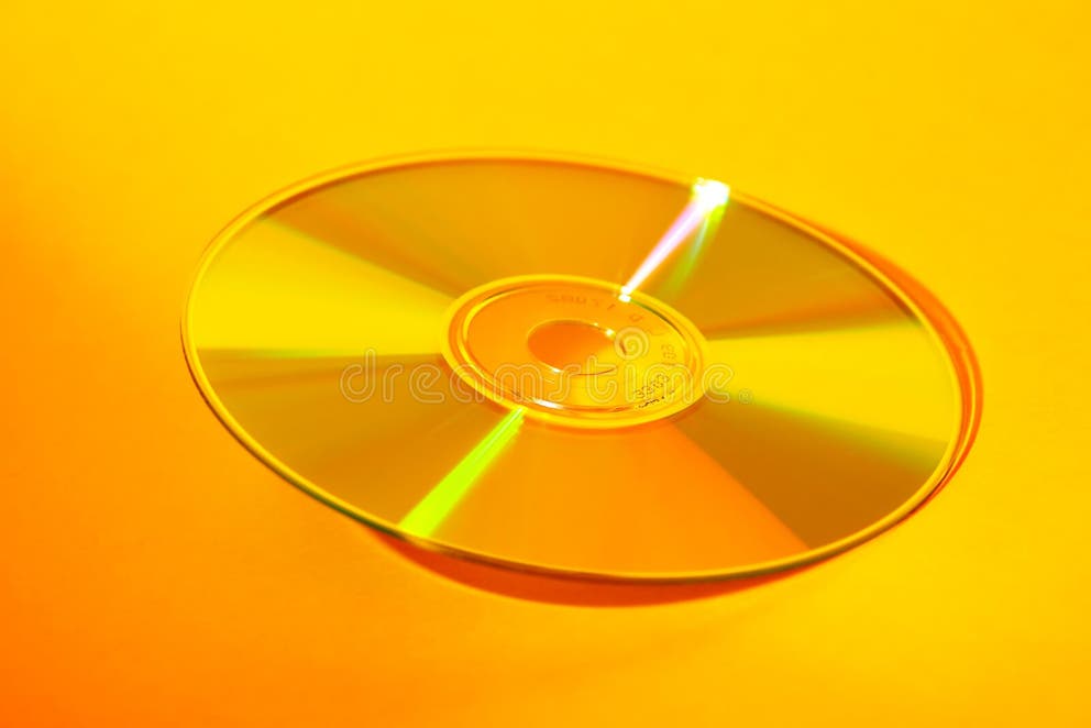 Yellow CD stock image. Image of data, disk, hardware, isolated - 1063905