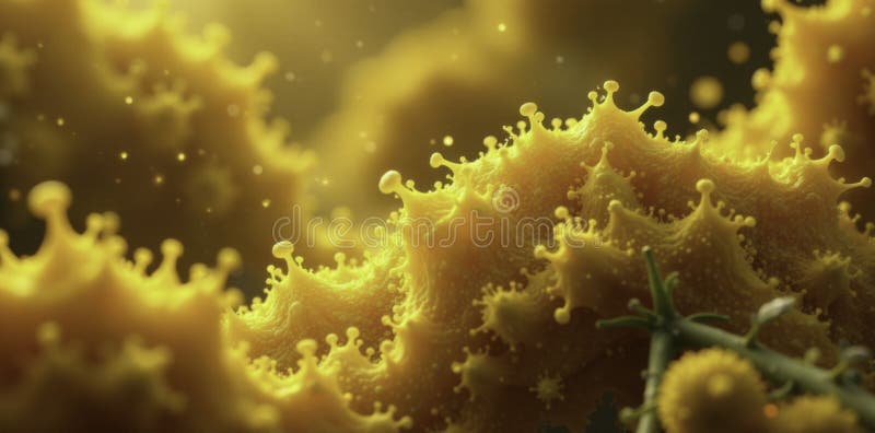 Yellow Cell Swarms in a Nutrient Rich Environment, Scientific, Golden ...