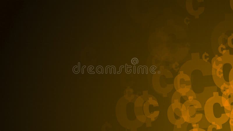 Yellow Cent Symbol Shapes are Moving from the Bottom Right of a ...