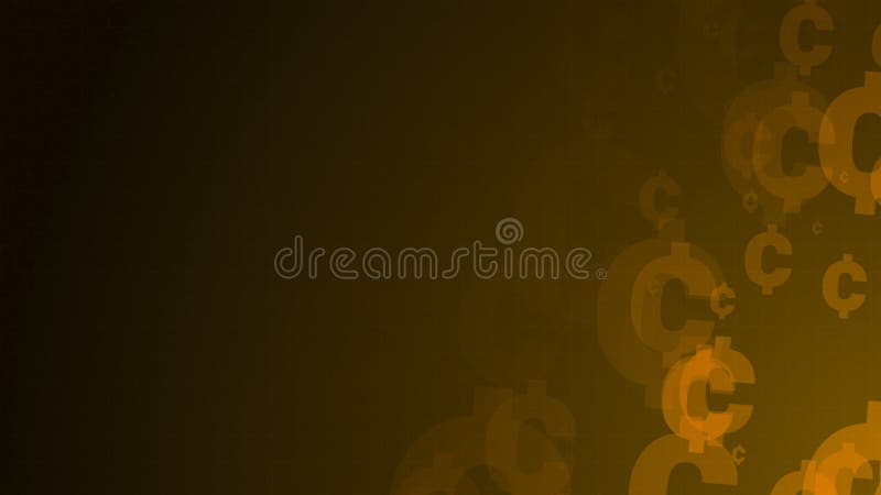 Yellow Cent Symbol Shapes are Moving from the Bottom Right of a ...