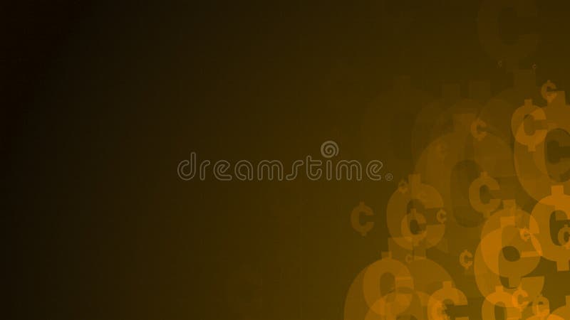 Yellow Cent Symbol Shapes are Moving from the Bottom Right of a ...