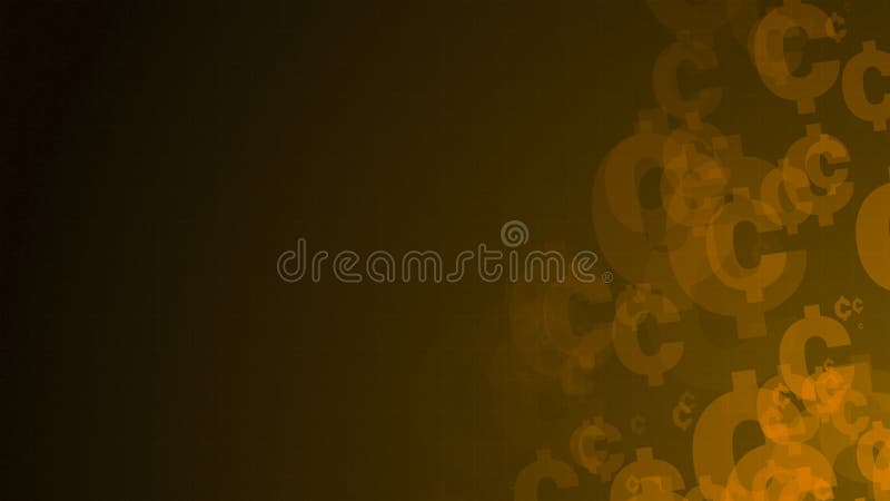 Yellow Cent Symbol Shapes are Moving from the Bottom Right of a ...