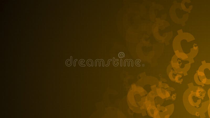 Yellow Cent Symbol Shapes are Moving from the Bottom Right of a ...