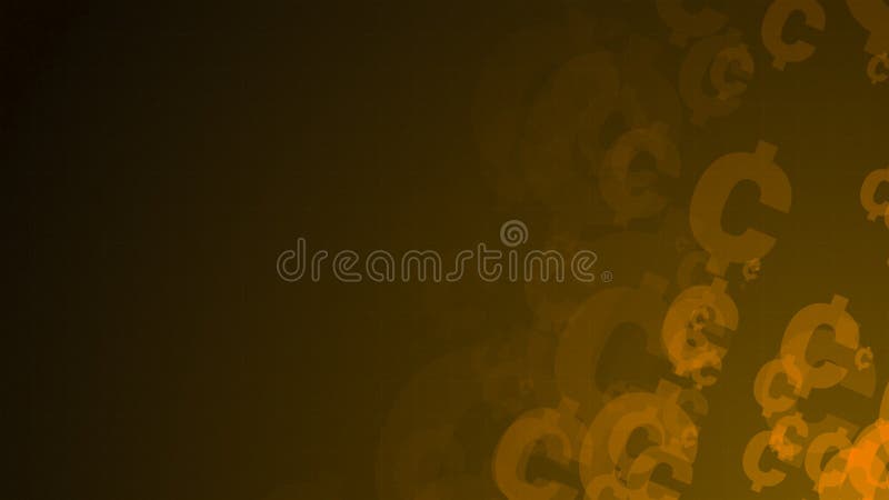 Yellow Cent Symbol Shapes are Moving from the Bottom Right of a ...