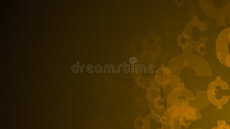 Yellow Cent Symbol Shapes are Moving from the Bottom Right of a ...