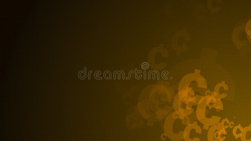 Yellow Cent Symbol Shapes are Moving from the Bottom Right of a ...