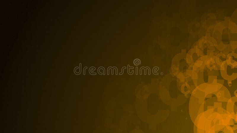 Yellow Cent Symbol Shapes are Moving from the Bottom Right of a ...