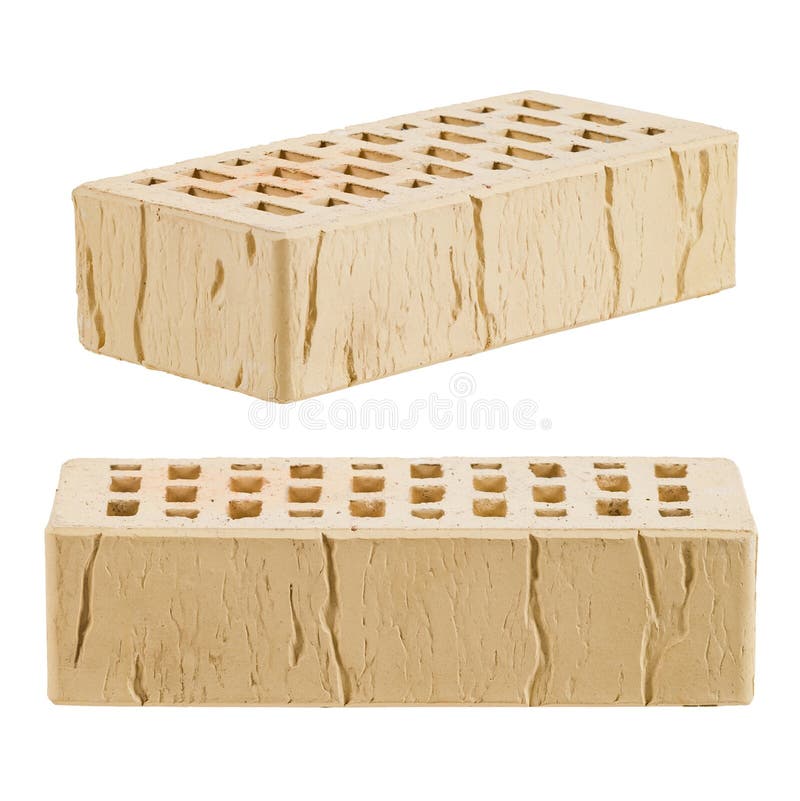 Yellow Ceramic Brick is Isolated on a White Background. Decorative ...