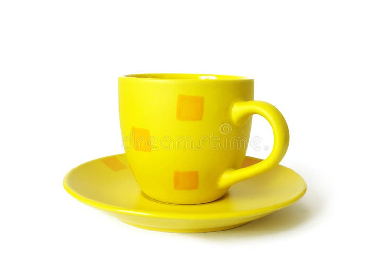 Yellow ceramic cup stock photo. Image of closeup, beverage - 6252060