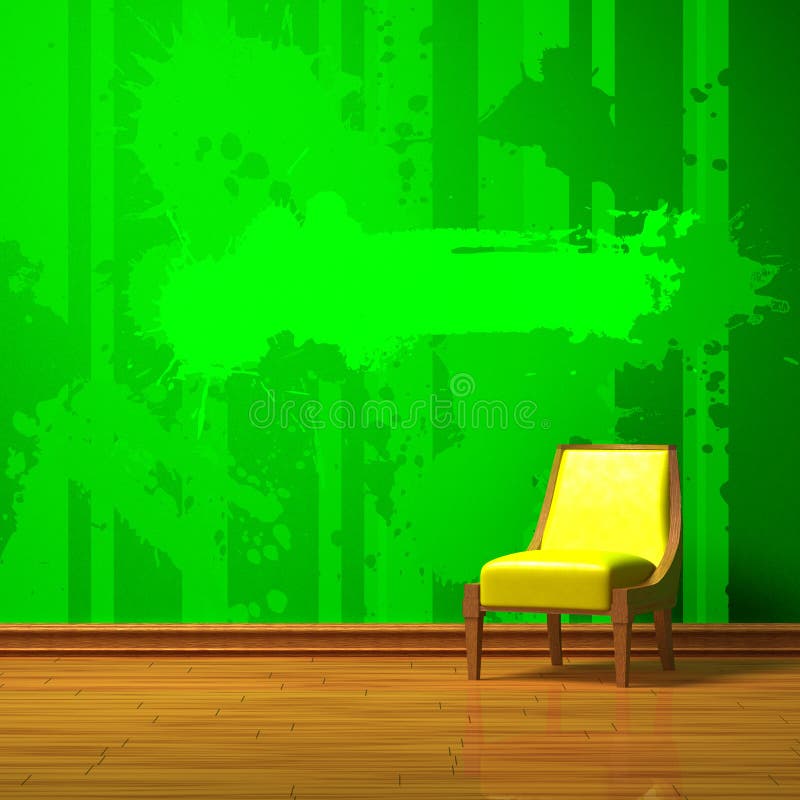Green Chair Interior Room Yellow Background Stock Illustrations – 2,318 ...