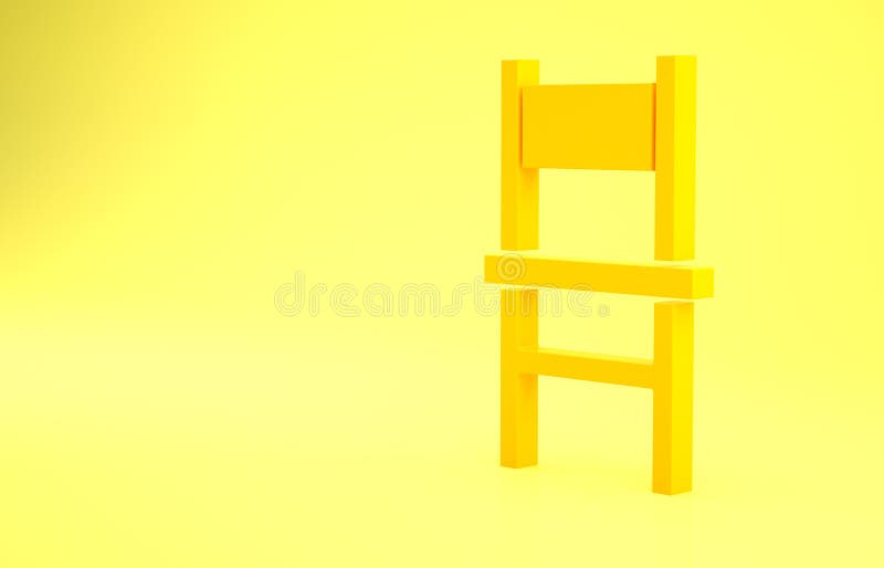 Yellow Chair Icon Isolated on Yellow Background. Minimalism Concept ...