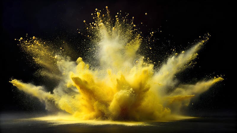 Yellow Chalk Explosion: a Kinetic Symphony AI Generated Stock ...