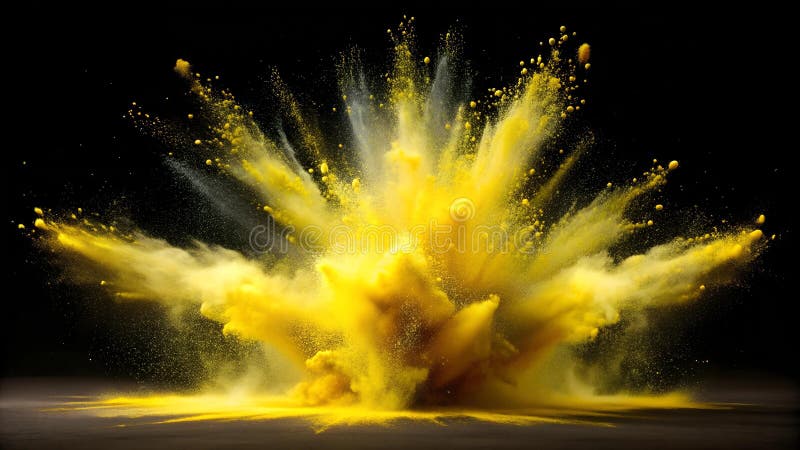 Yellow Chalk Explosion: a Kinetic Symphony AI Generated Stock ...