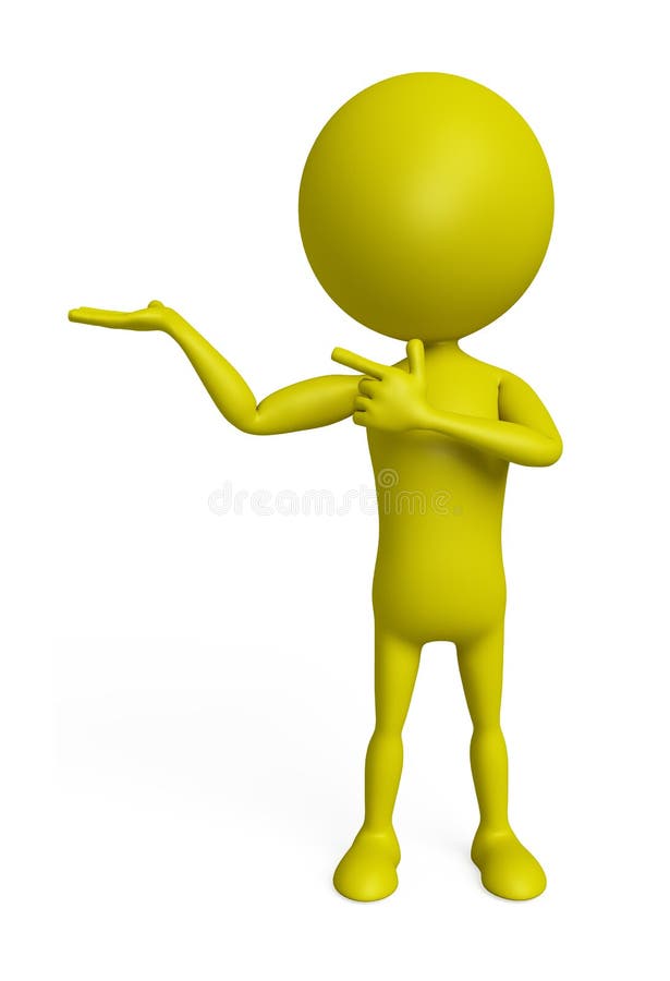 Yellow Character with Presenting Pose Stock Illustration - Illustration ...