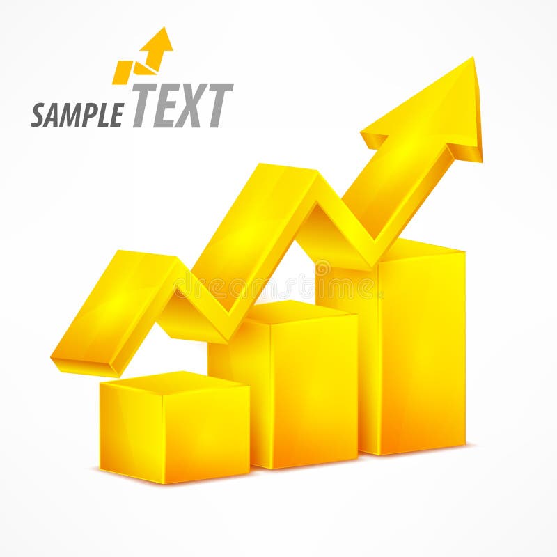 Statistic Chart with Arrow on White. Vector Illustration Stock Vector ...