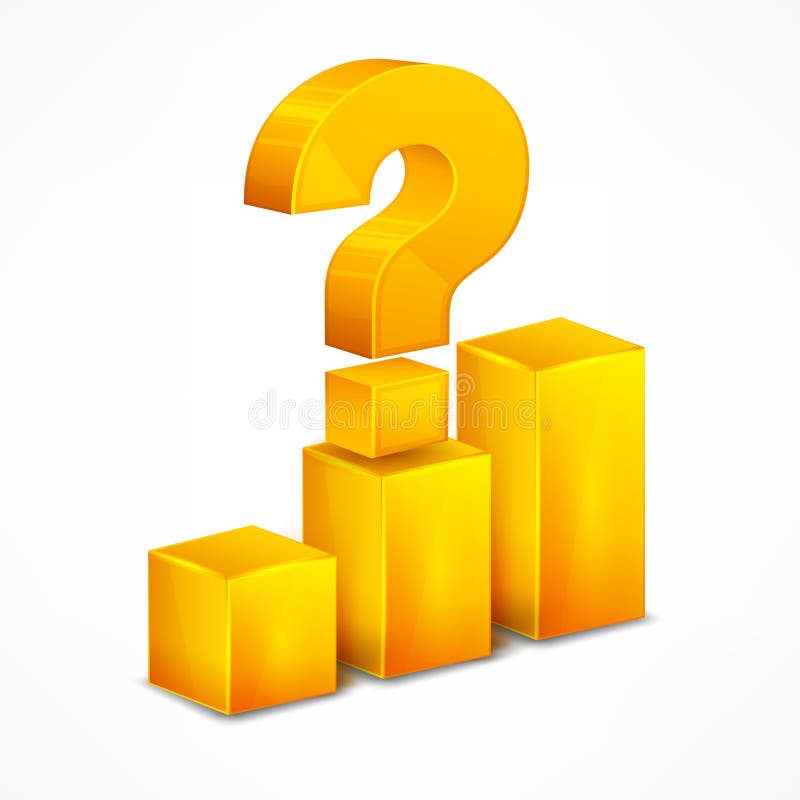 Yellow Chart with Question Mark on White Stock Vector - Illustration of ...