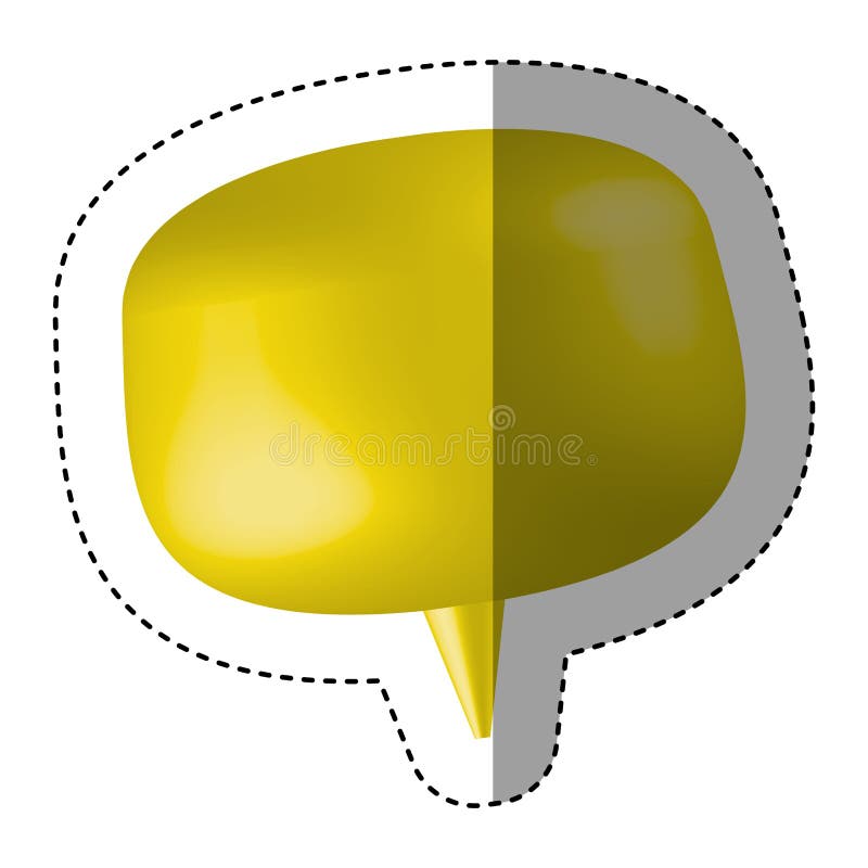 Yellow chat bubble icon stock illustration. Illustration of bubble ...