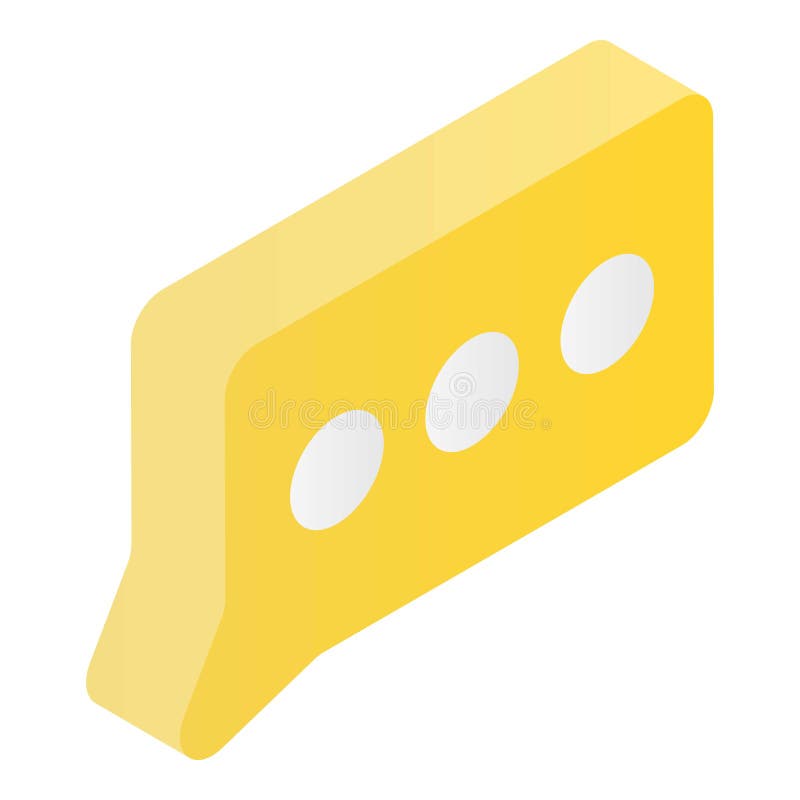 Yellow Chat Text Icon, Isometric Style Stock Vector - Illustration of ...