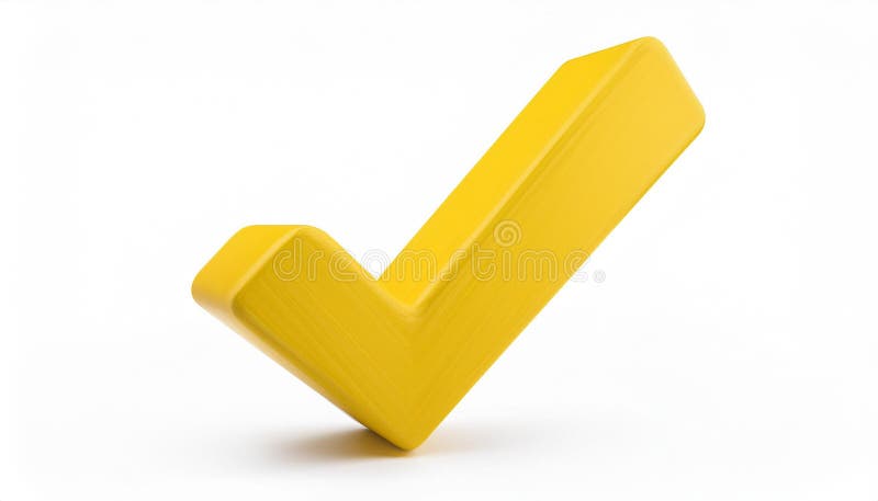 Yellow Check Mark Icon. Symbol of Approval. 3D Rendering, Modern ...