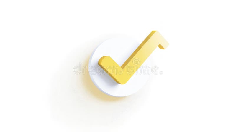 Yellow Checkmark on White Background Stock Illustration - Illustration ...
