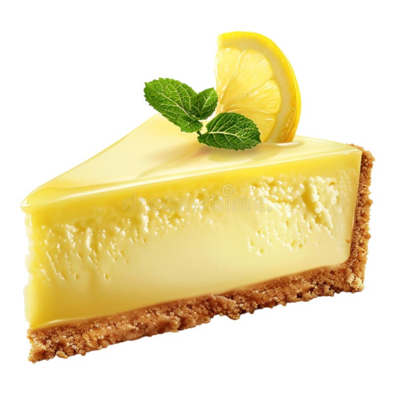 Yellow Cheese Lemon Cake on Transparent Background - Ai Generated Stock ...