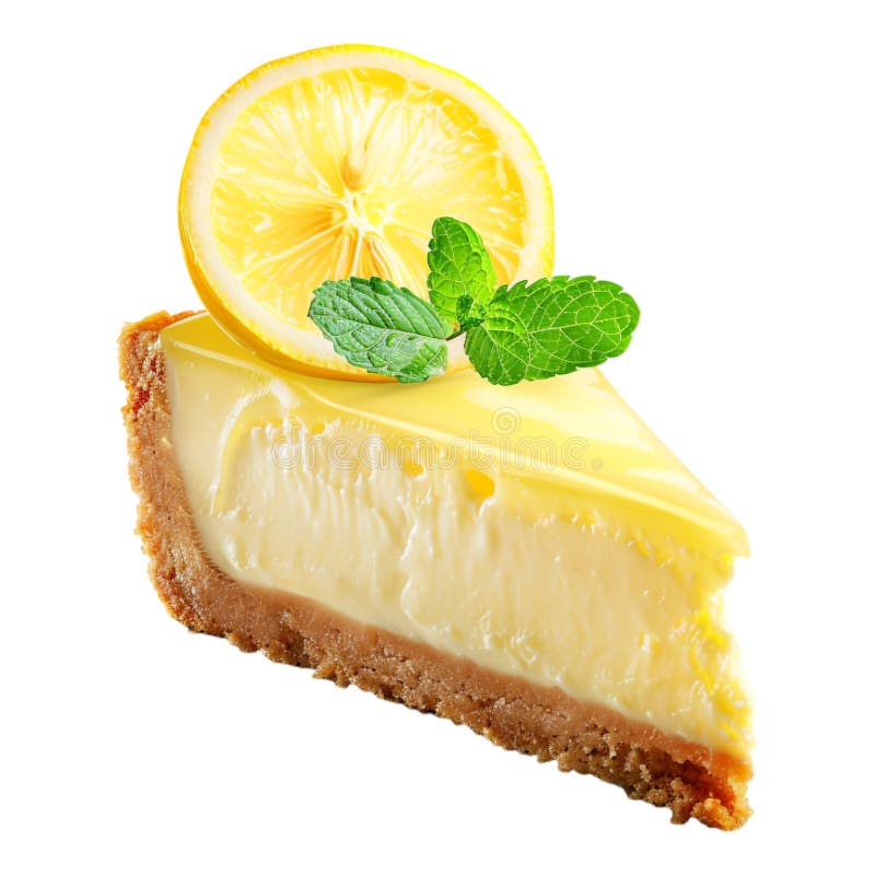 Yellow Cheese Lemon Cake on Transparent Background - Ai Generated Stock ...