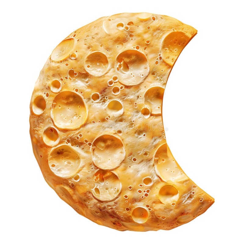 Yellow Cheese Moon on Transparent Background - Ai Generated Stock ...