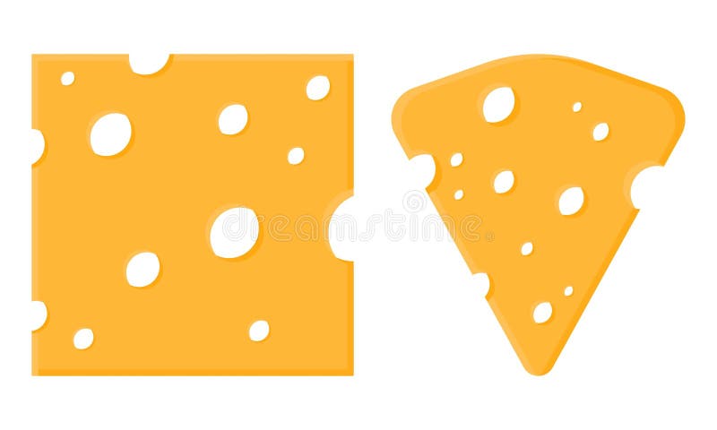 Yellow Cheese Slices with Holes Vector Stock Vector - Illustration of ...